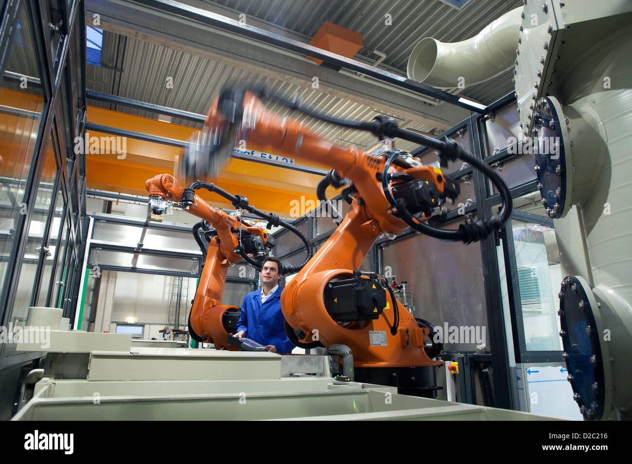 Dortmund, Germany, carat robotic innovation, technicians set up a robot ...