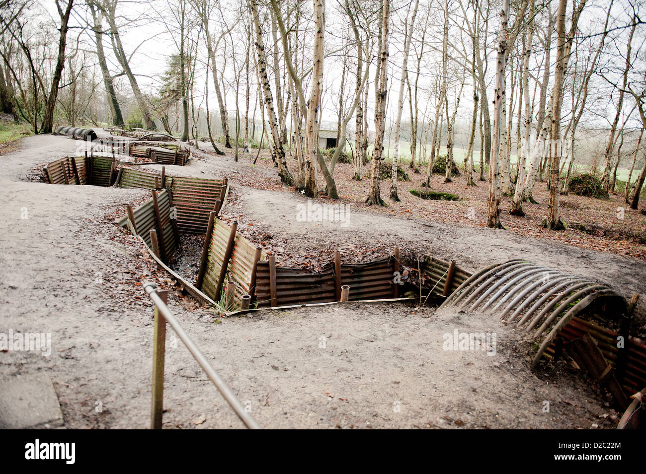 Part of the system of World War One trenches at Sanctuary Wood near ...
