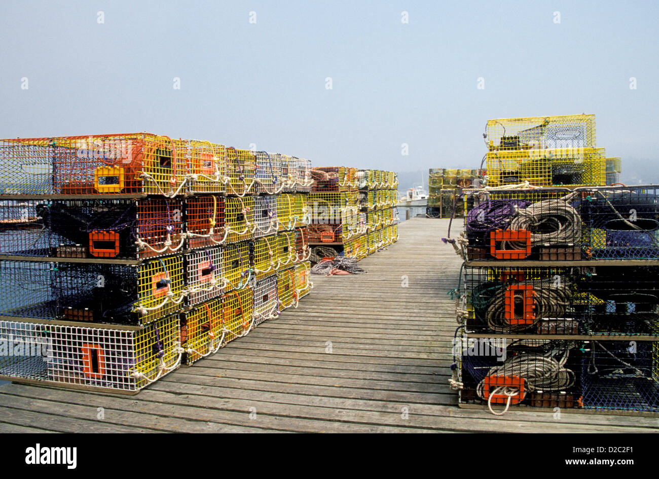 Maine. Southwest Harbor. Lobster Traps On Dock Stock Photo - Alamy