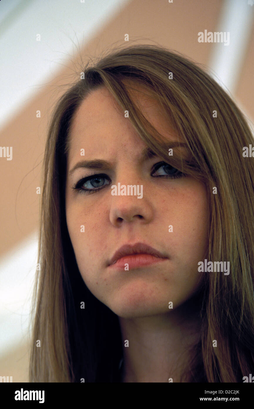 Female With Serious Expression Stock Photo - Alamy