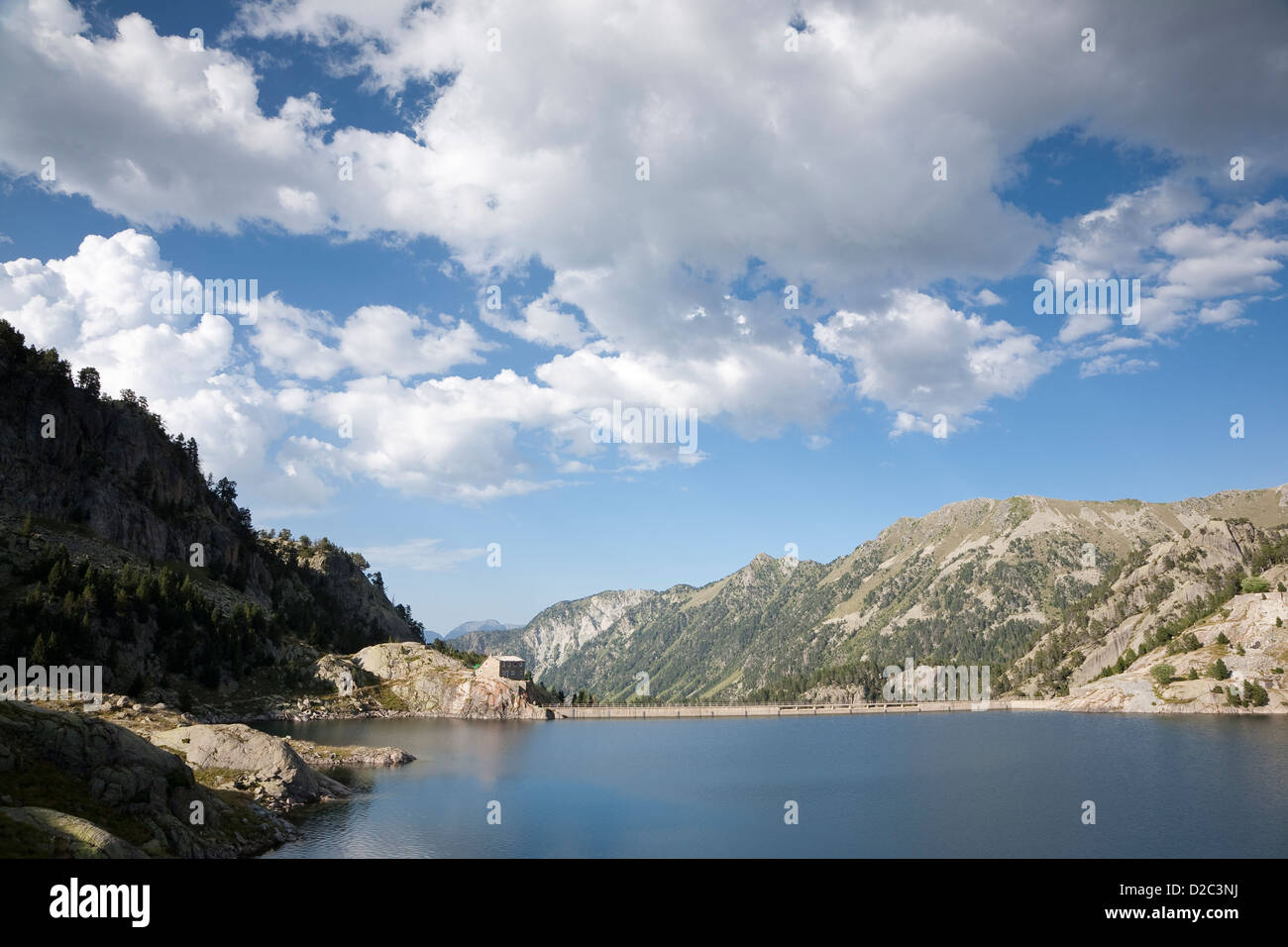 Old Refugio Colomers on Estany Major de Colomers in Aigüestortes i ...