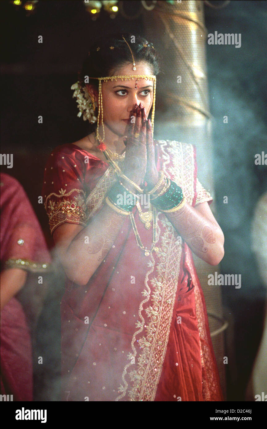 Indian Wedding Bride Dressed In Saree & Traditional Make Up Doing ...