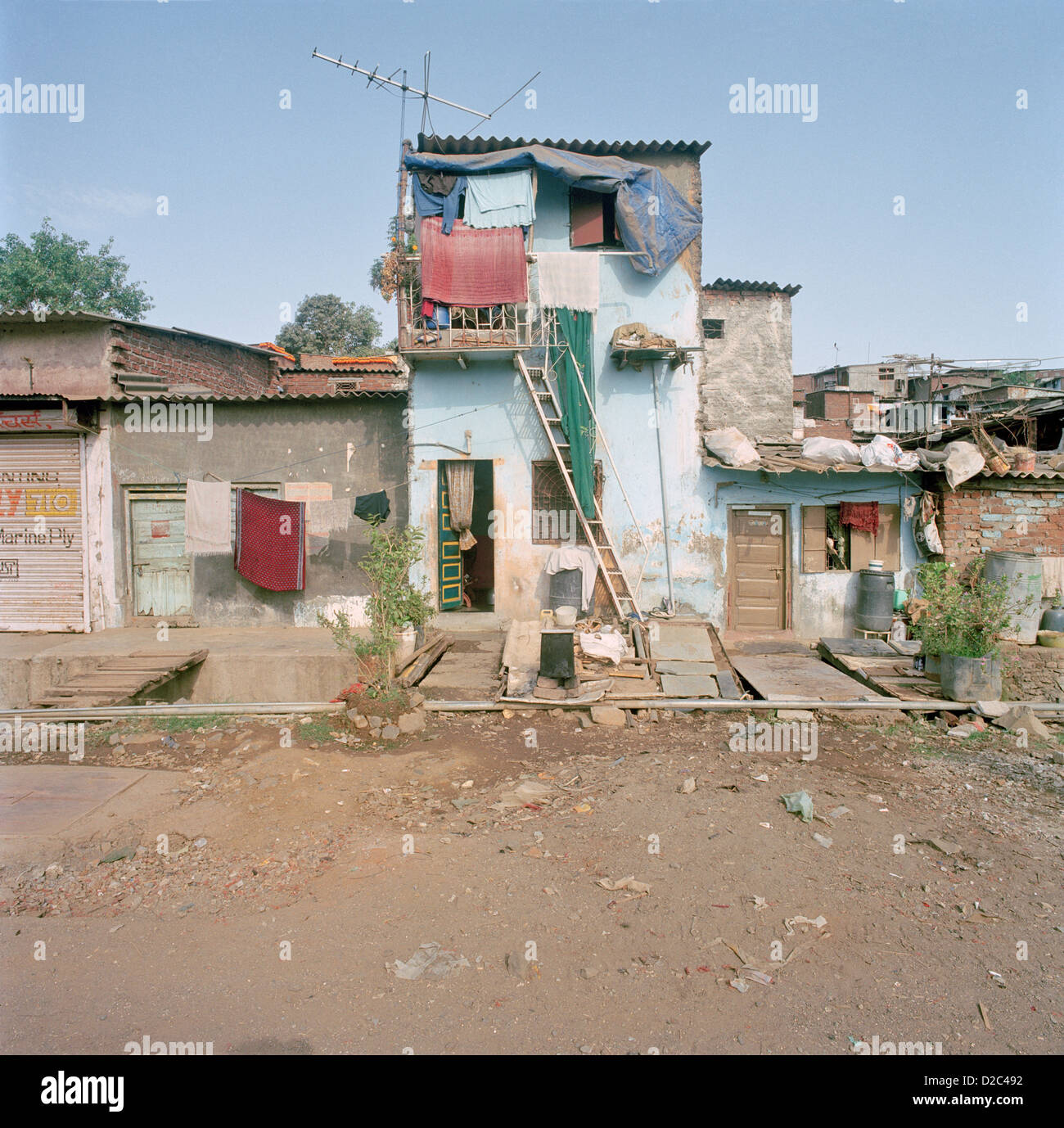 A Typical House In Slum Ground Floor Extension Floor Which Is Often ...