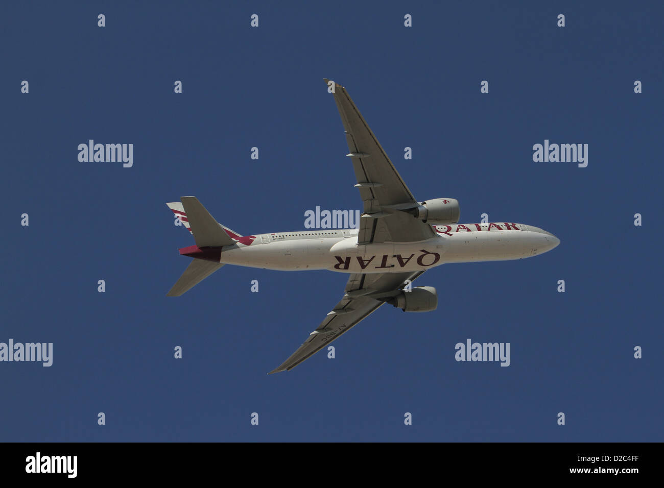 Qatar Airways aircraft takes of from Doha international airport Stock ...