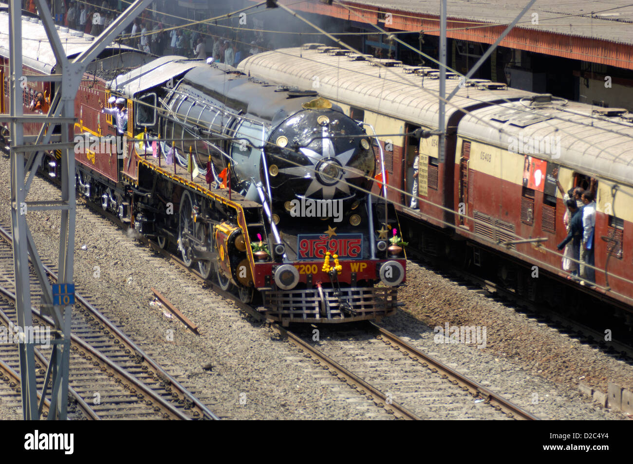Steam Locomotive At Matunga Road, Bombay Mumbai, Maharashtra, India ...
