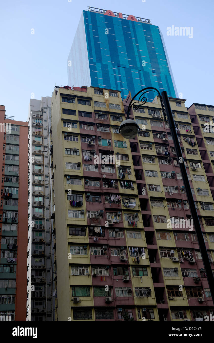 AIA building looms old residential buildings in Fortress Hill, Hong ...