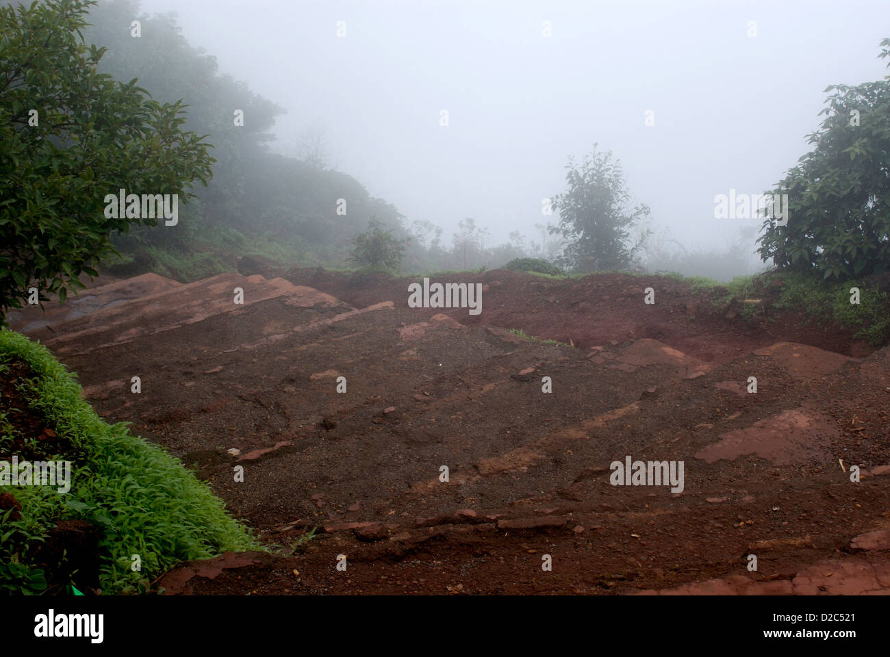 Elphinstone Point In Heavy Mist, Mahabaleshwar Hill Station, District ...