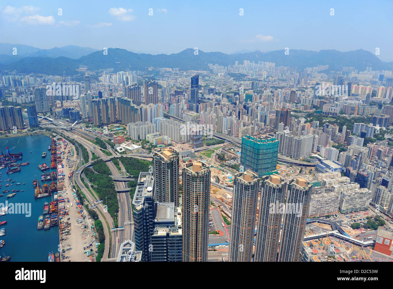 Aerial panorama hong kong downtown hi-res stock photography and images ...