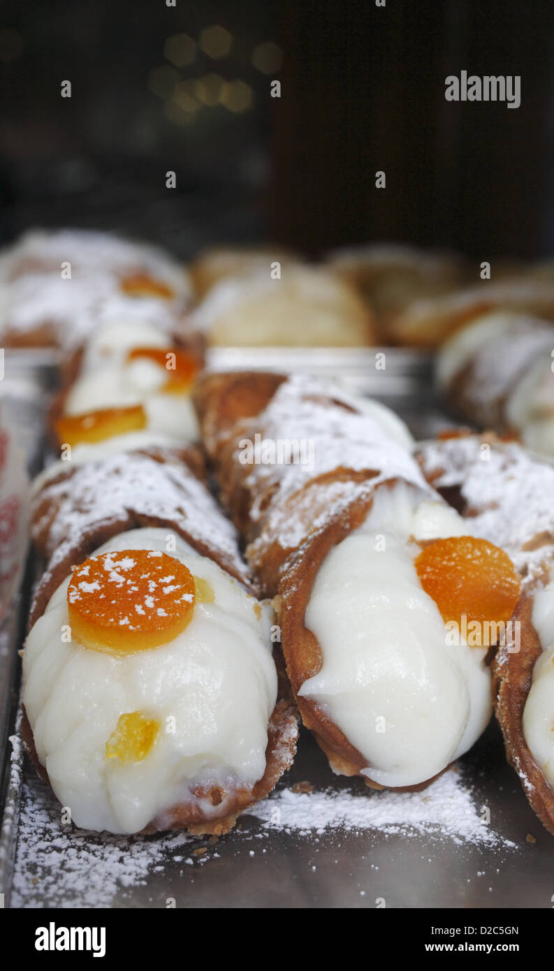Cannoli on display, Sicily, Italy Stock Photo - Alamy