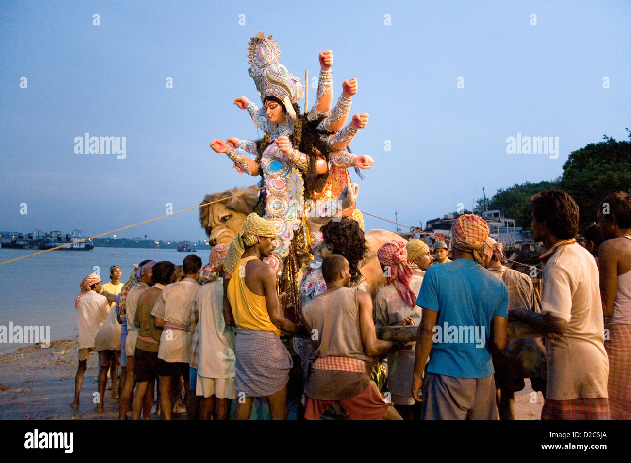 Farewell Durga Idol Water River High Resolution Stock Photography and ...