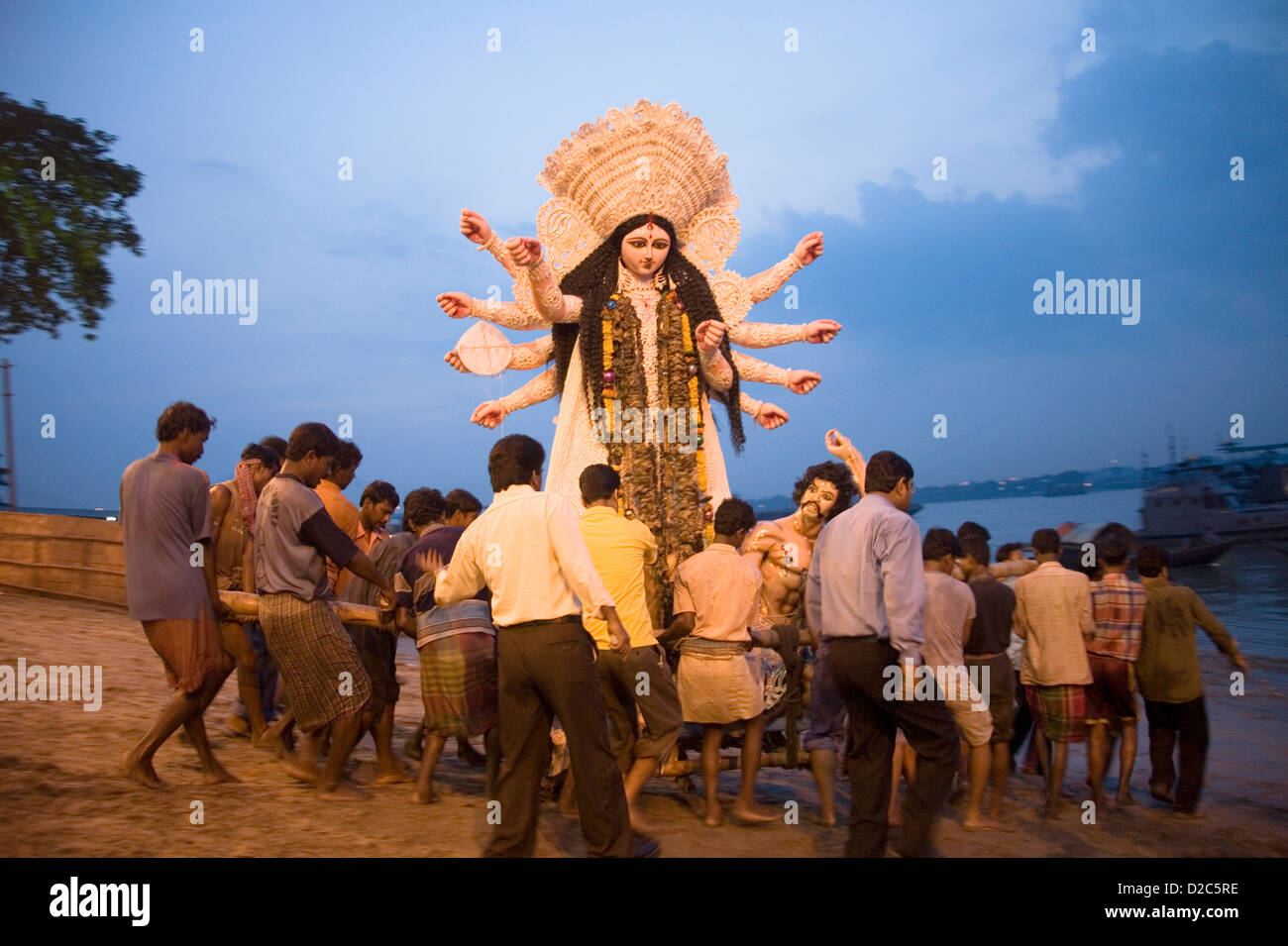 Farewell Durga Idol Water River High Resolution Stock Photography and ...