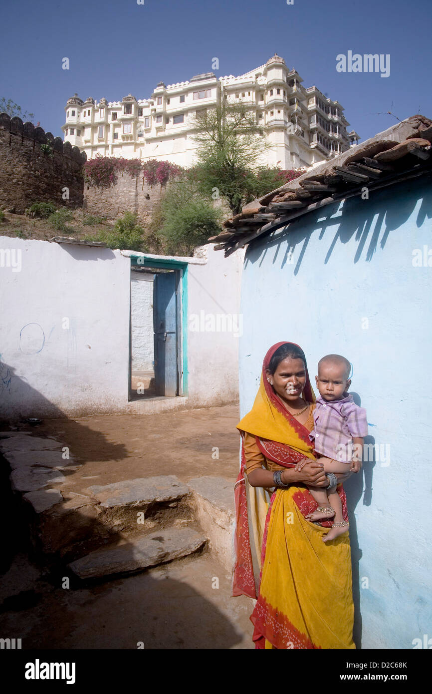 Indian woman standing her son her home near devi hi-res stock ... Indian woman standing her son her home near devi hi-res stock ...