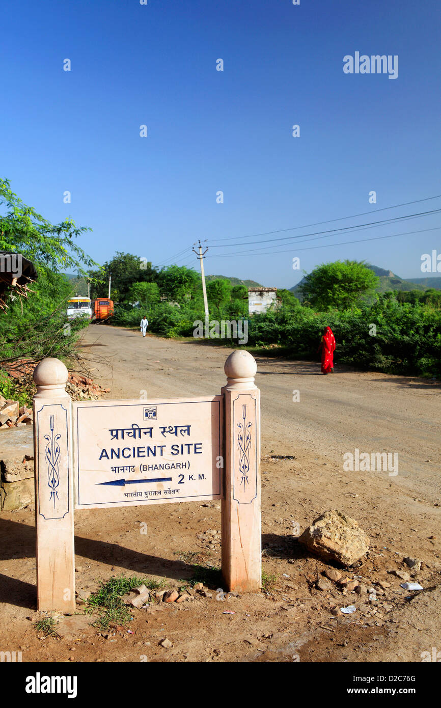 Ancient Site Bhangarh, Sign Of Bhangarh, Rajasthan, India Stock Photo ...