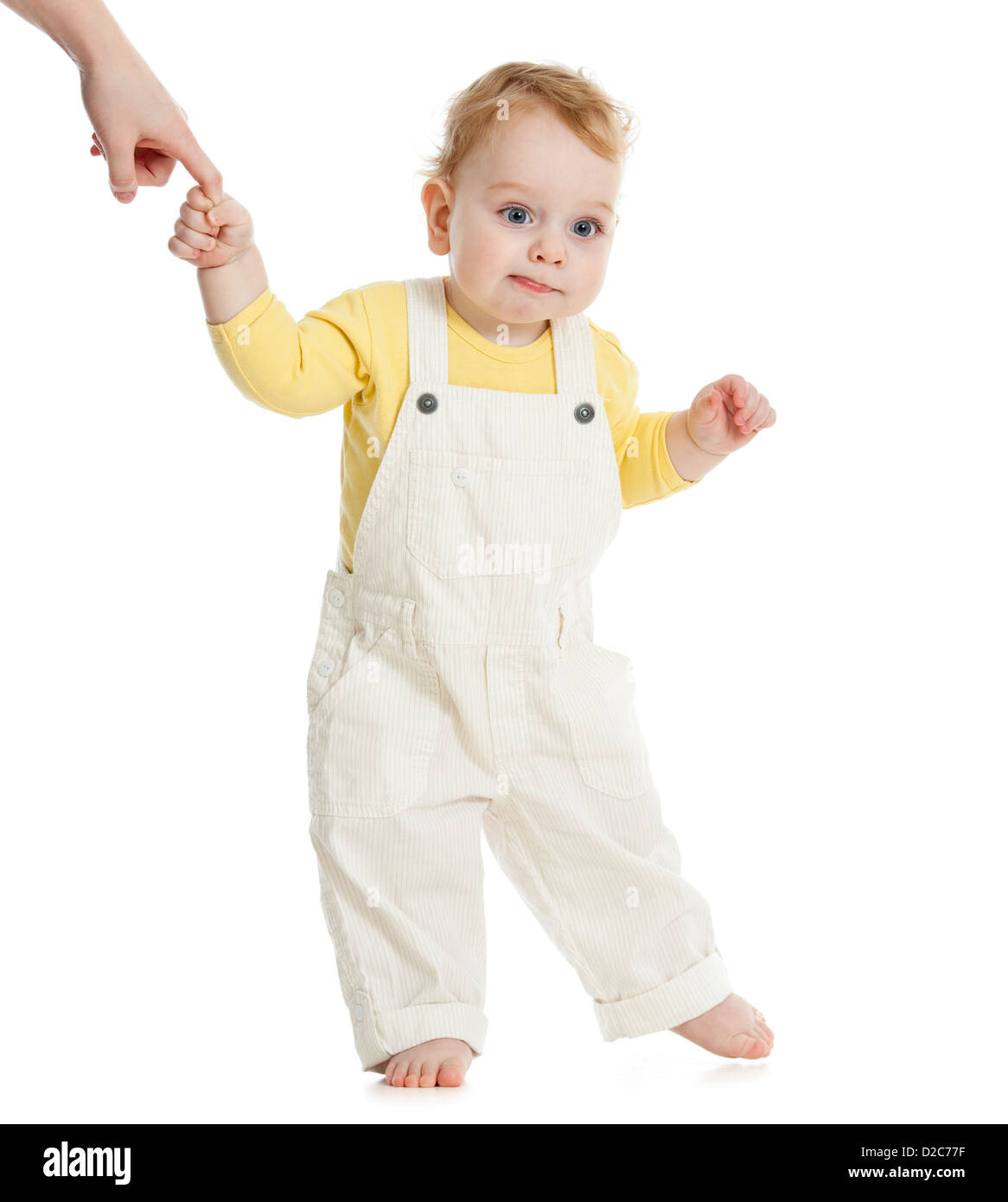 baby first steps keeping parent's finger Stock Photo - Alamy