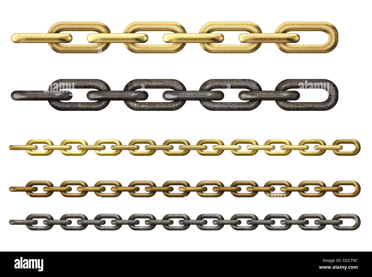 metal chains set isolated on white Stock Photo - Alamy