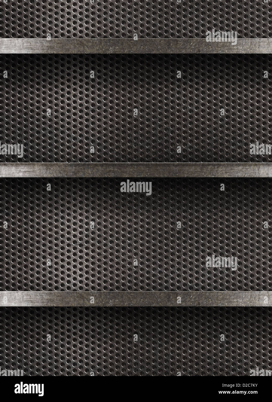 Metal empty shelves background Stock Photo - Alamy