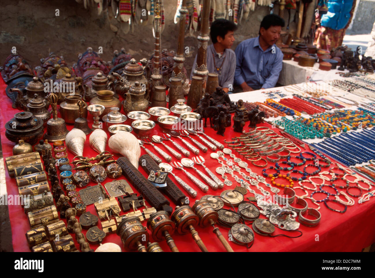 India, Ladakh, Leh. Handmade Items On Sale At Bazaar Stock Photo - Alamy