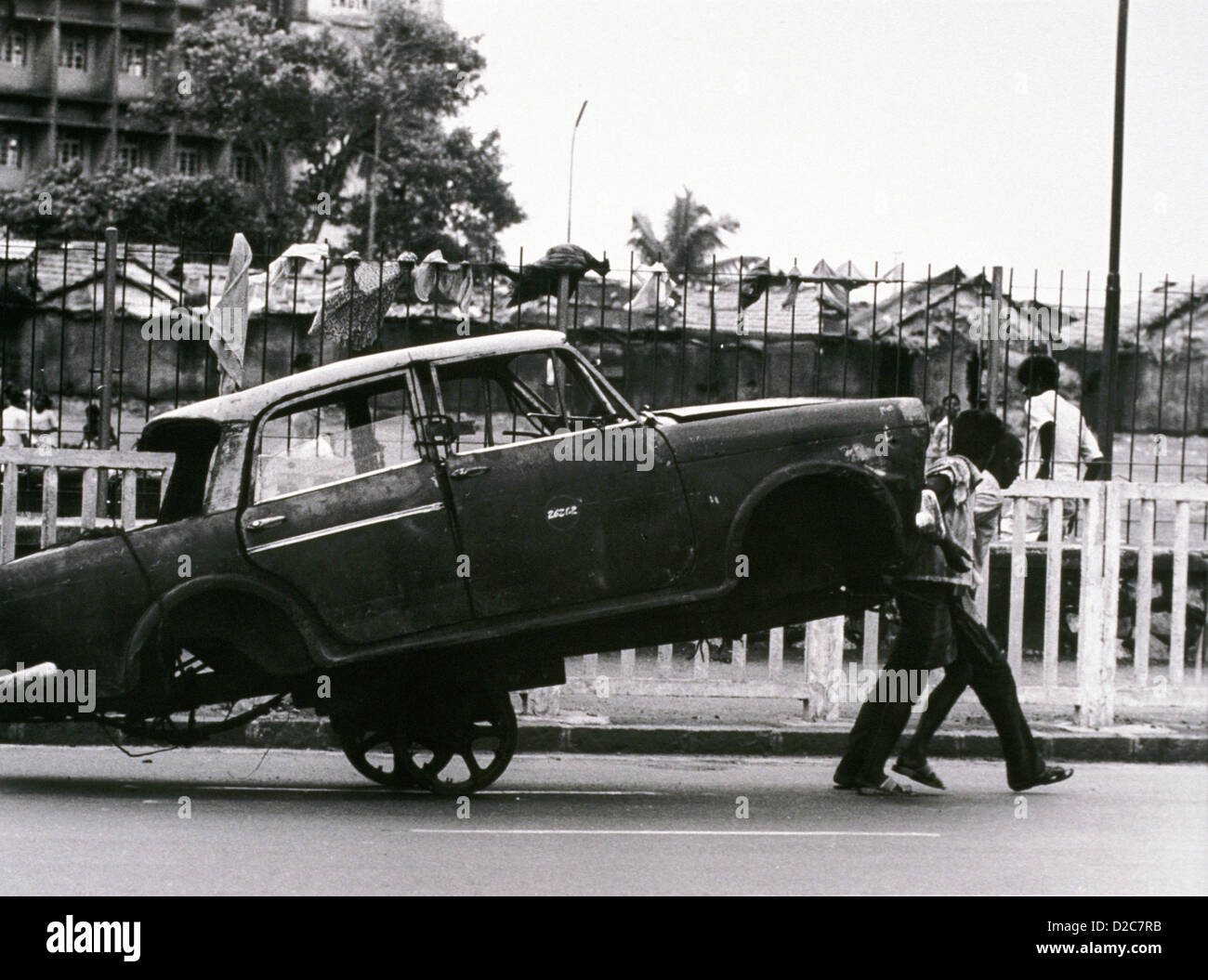 India, Bombay, Maharashtra, Car Body Being Transported On Hand-Drawn ...