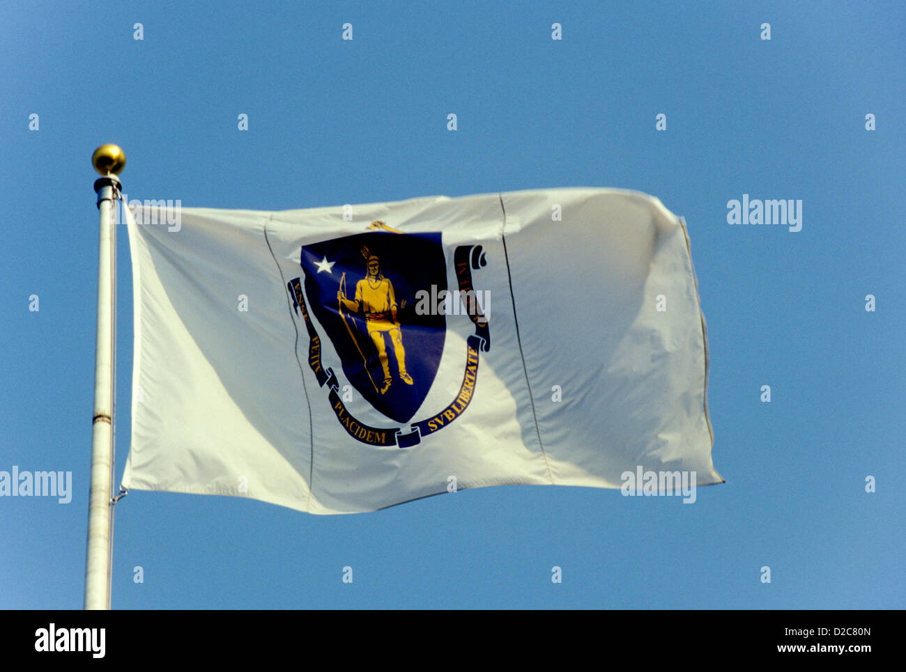 Massachusetts. Boston. State House. Massachusetts State Flag Stock ...
