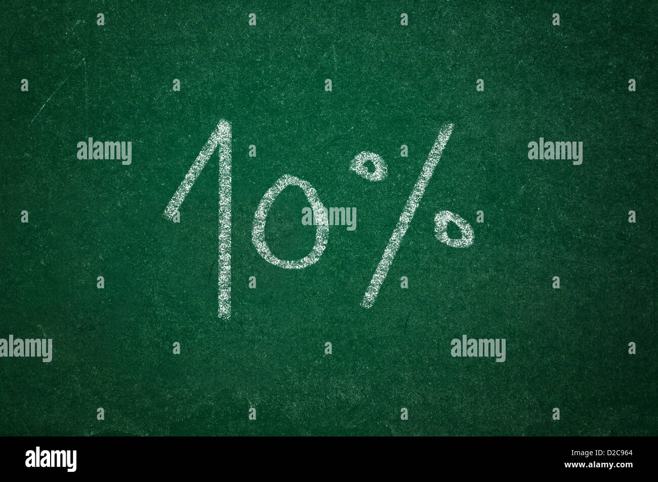 ten percent written on grungy green chalkboard texture Stock Photo - Alamy
