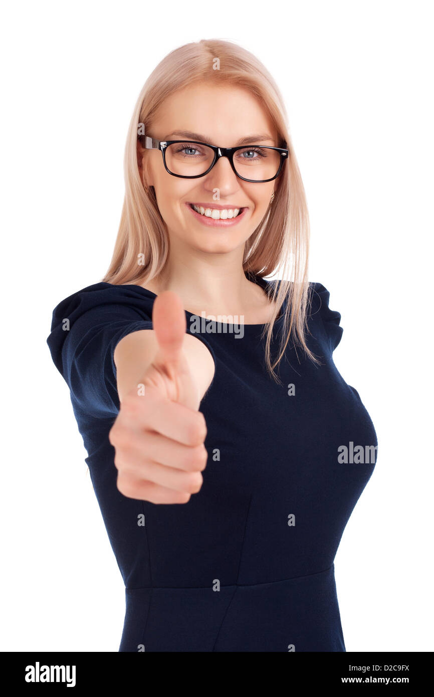 Beautiful girl with thumbs up Stock Photo - Alamy
