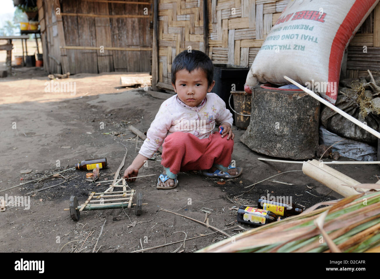 Taunggyi, Myanmar, a boy plays with handmade Game Show Stock Photo - Alamy