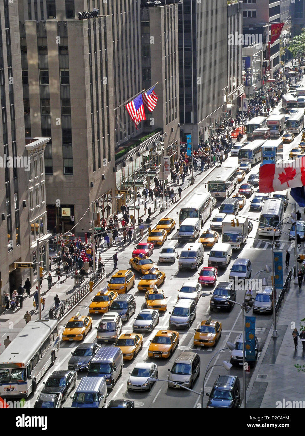 View on Avenue of the Americas from West 50th street looking south ...