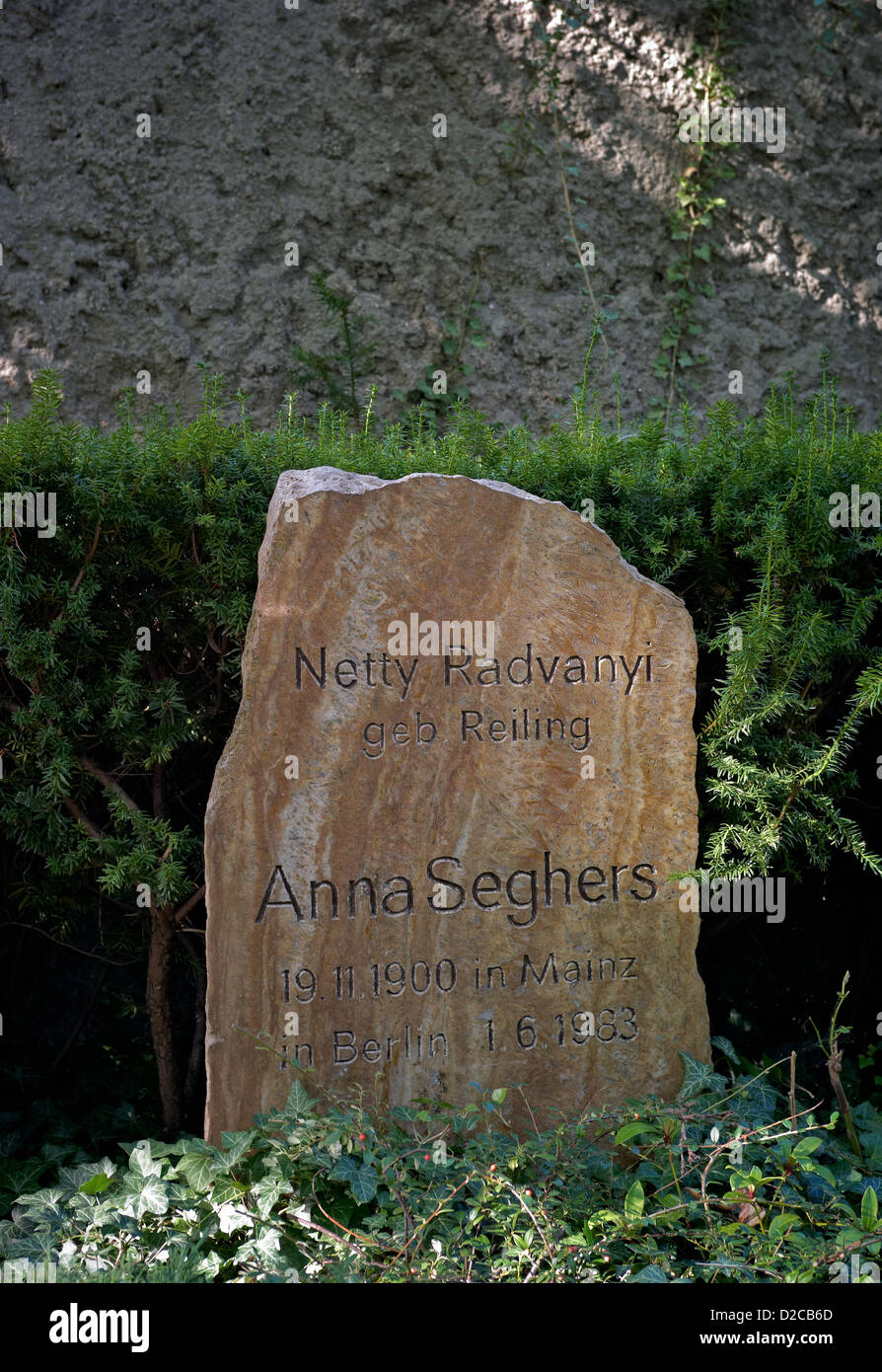 Berlin, Germany, on the grave of Anna Seghers Dorotheenstaedtischen ...