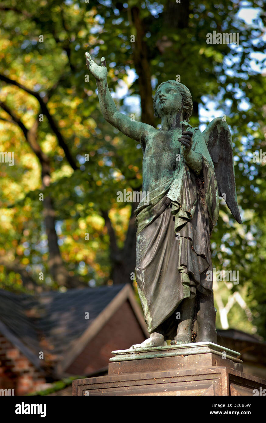 Berlin, Germany, angel figure on cemetery Dorotheenstaedtischen Stock ...