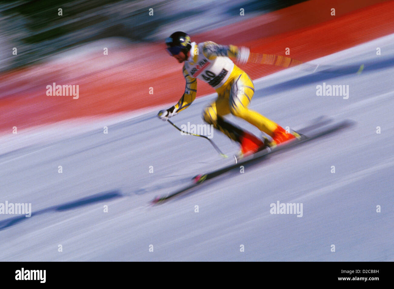 Skiing, Downhill Racing Stock Photo - Alamy