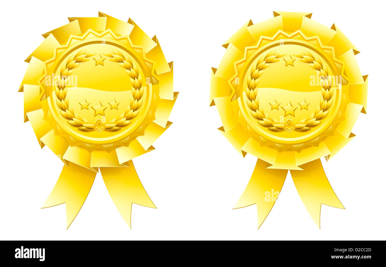 Golden winners laurel rosettes with laurel wreath and stars in the ...