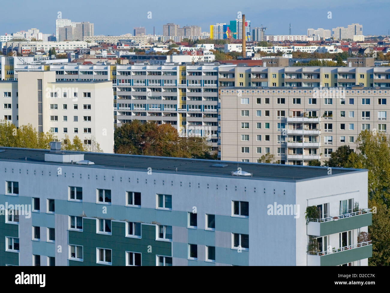 Berlin, Germany, prefabricated buildings in Berlin-Friedrichshain Stock ...