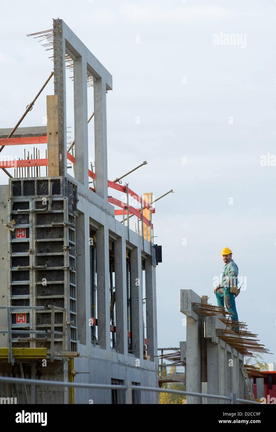 Berlin, Germany, creating a reinforced concrete structural work on a ...