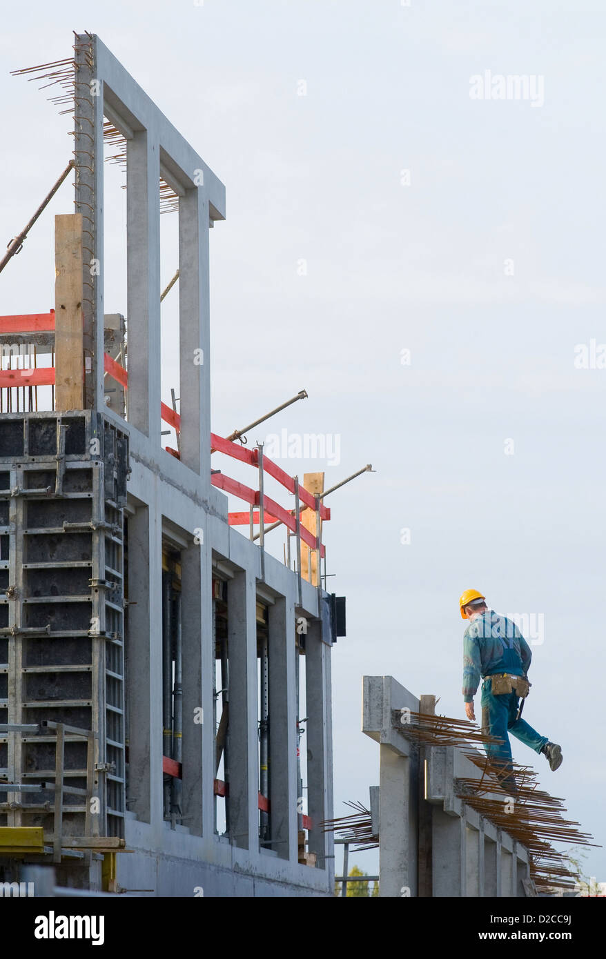 Berlin, Germany, creating a reinforced concrete structural work on a ...