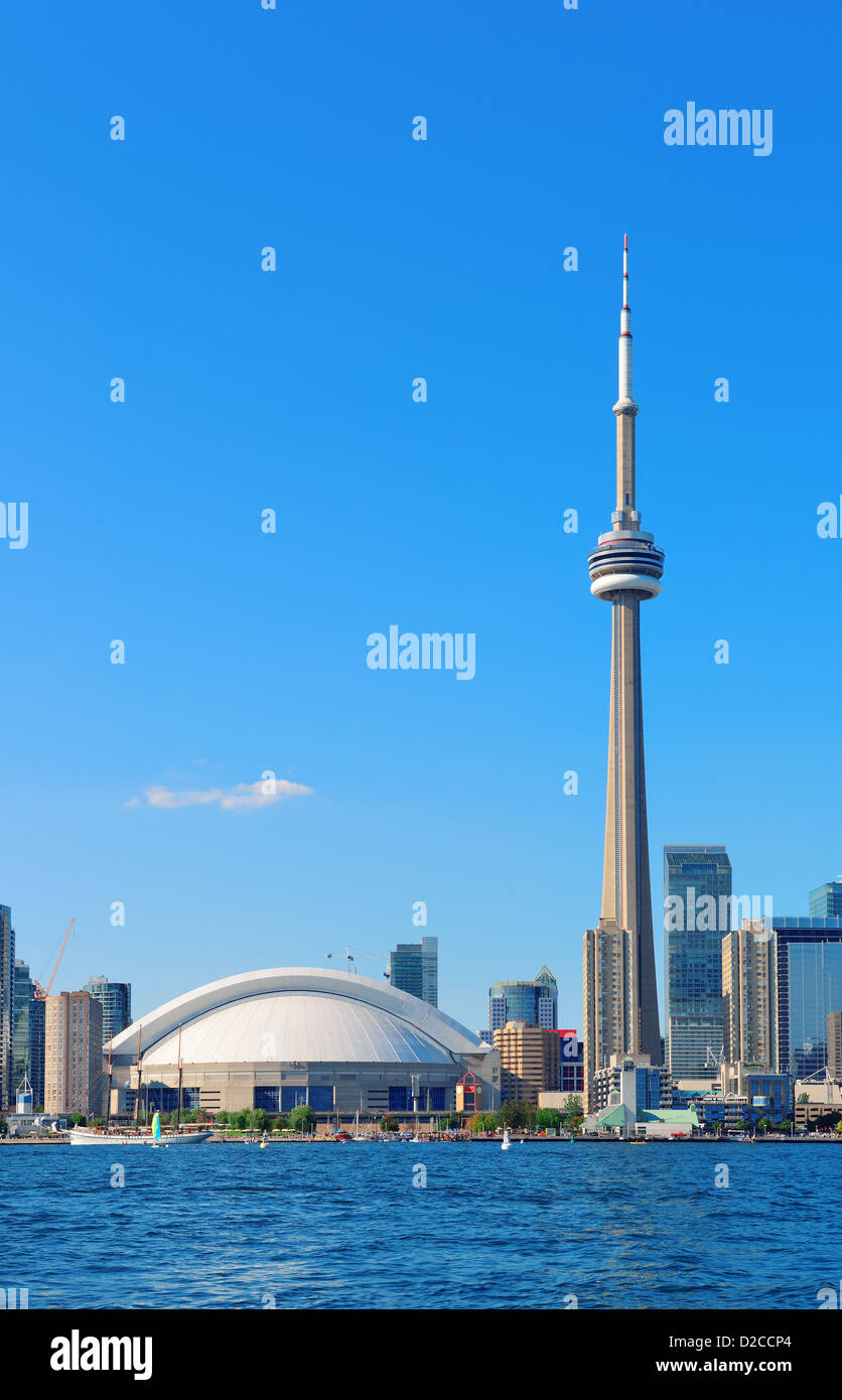 Toronto skyline panorama over lake with urban architecture Stock Photo ...