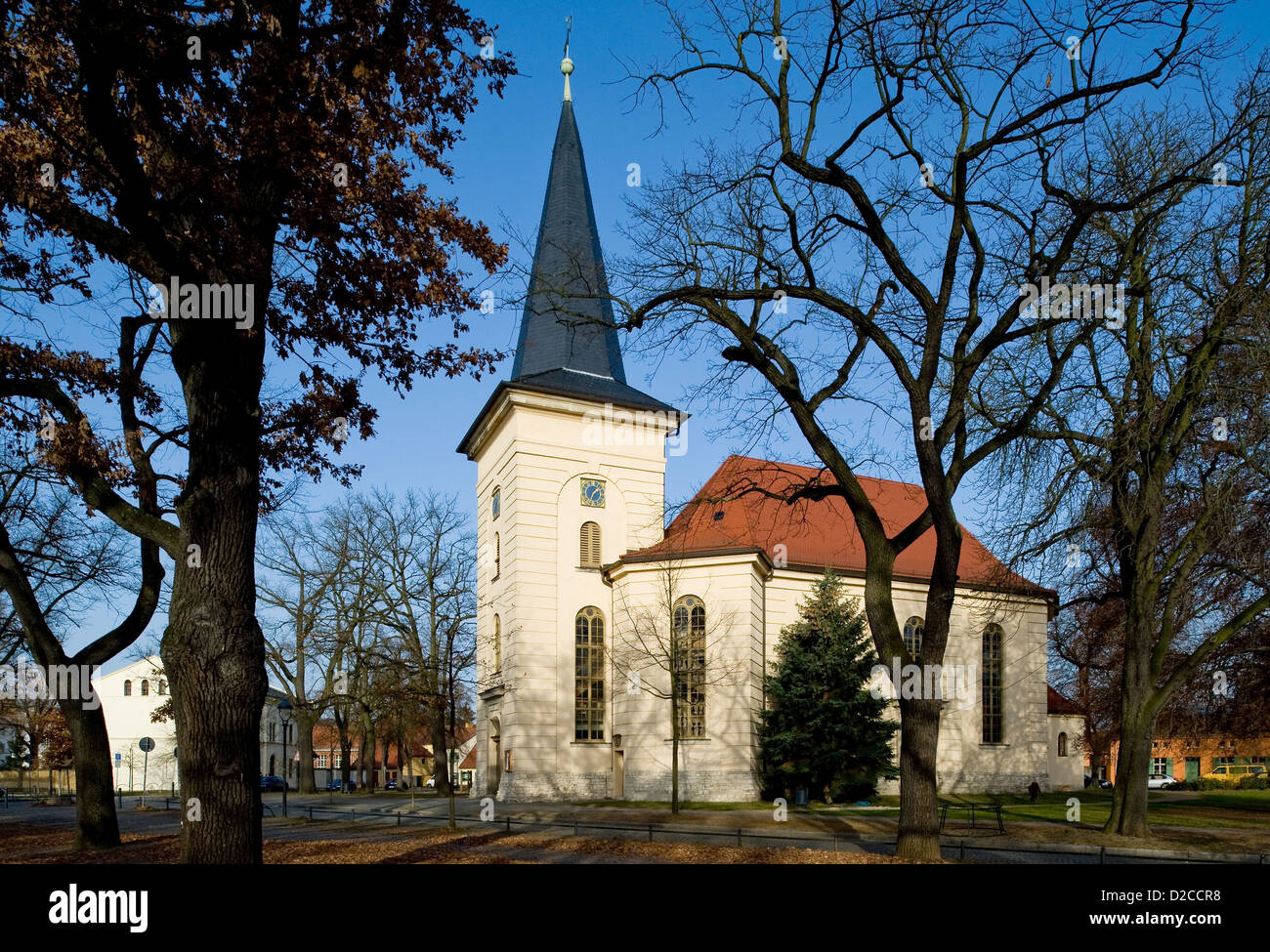 Potsdam, Germany, the baroque church on Frederick Weberplatz Babelsberg ...