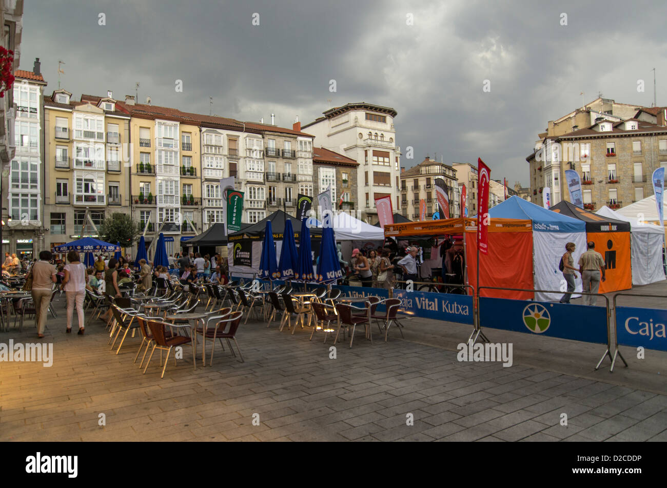 Virgen Blanca square architecture. Vitoria city, European Green Capital ...