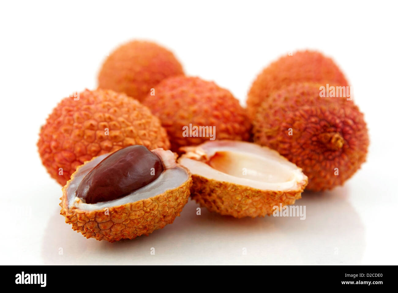 Lychee (Litchi chinensis) isolated on white background Stock Photo - Alamy