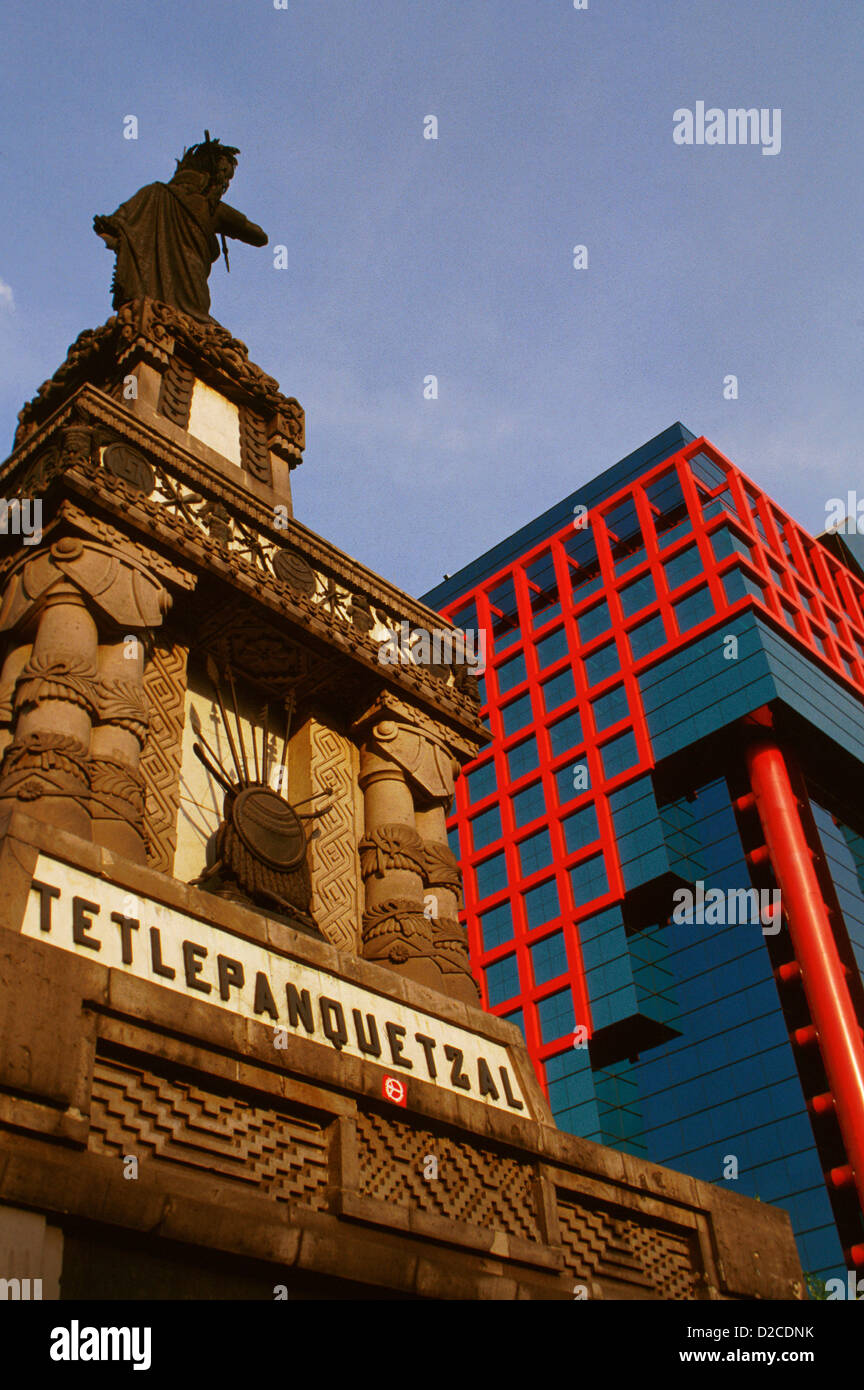 Mexico, Mexico City. Aztec Monument Stock Photo - Alamy