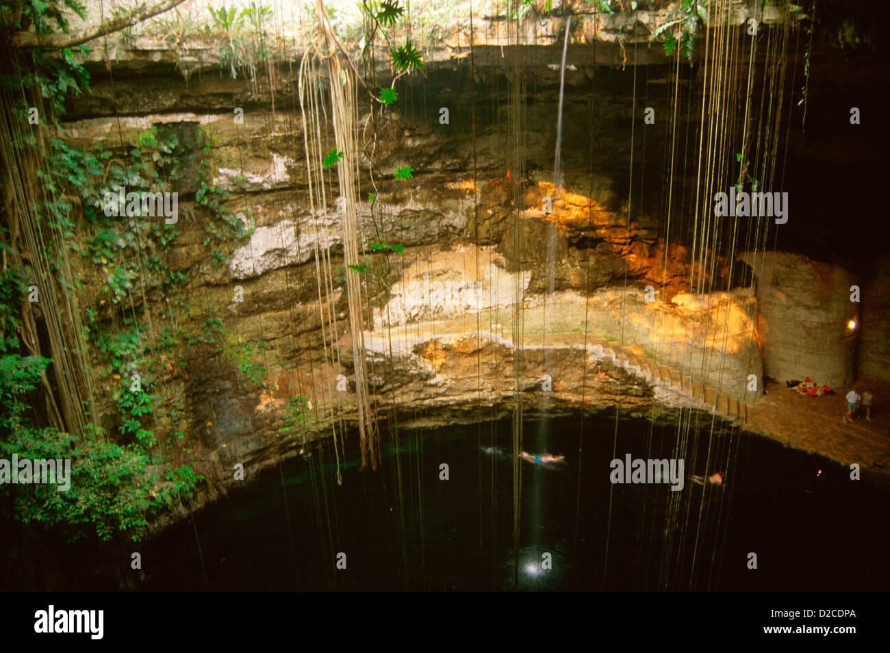 Mexico, Yucatan, Near Chichen Itza. Sacred Blue Well Stock Photo - Alamy