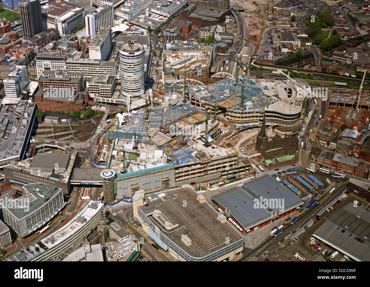 aerial view of the Bullring Shopping Centre in Birmingham during ...