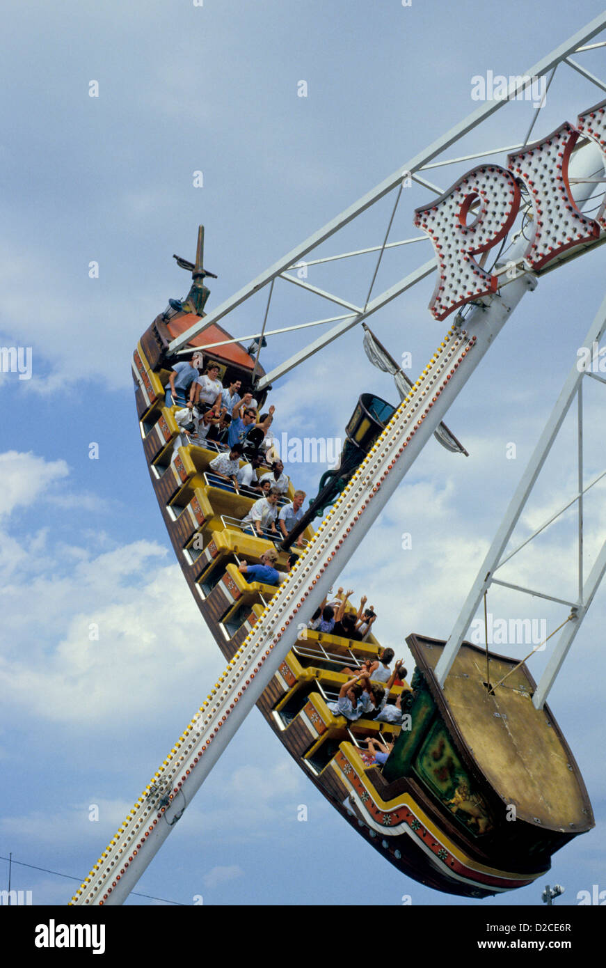 Amusement Park Pirate Ride Stock Photo - Alamy