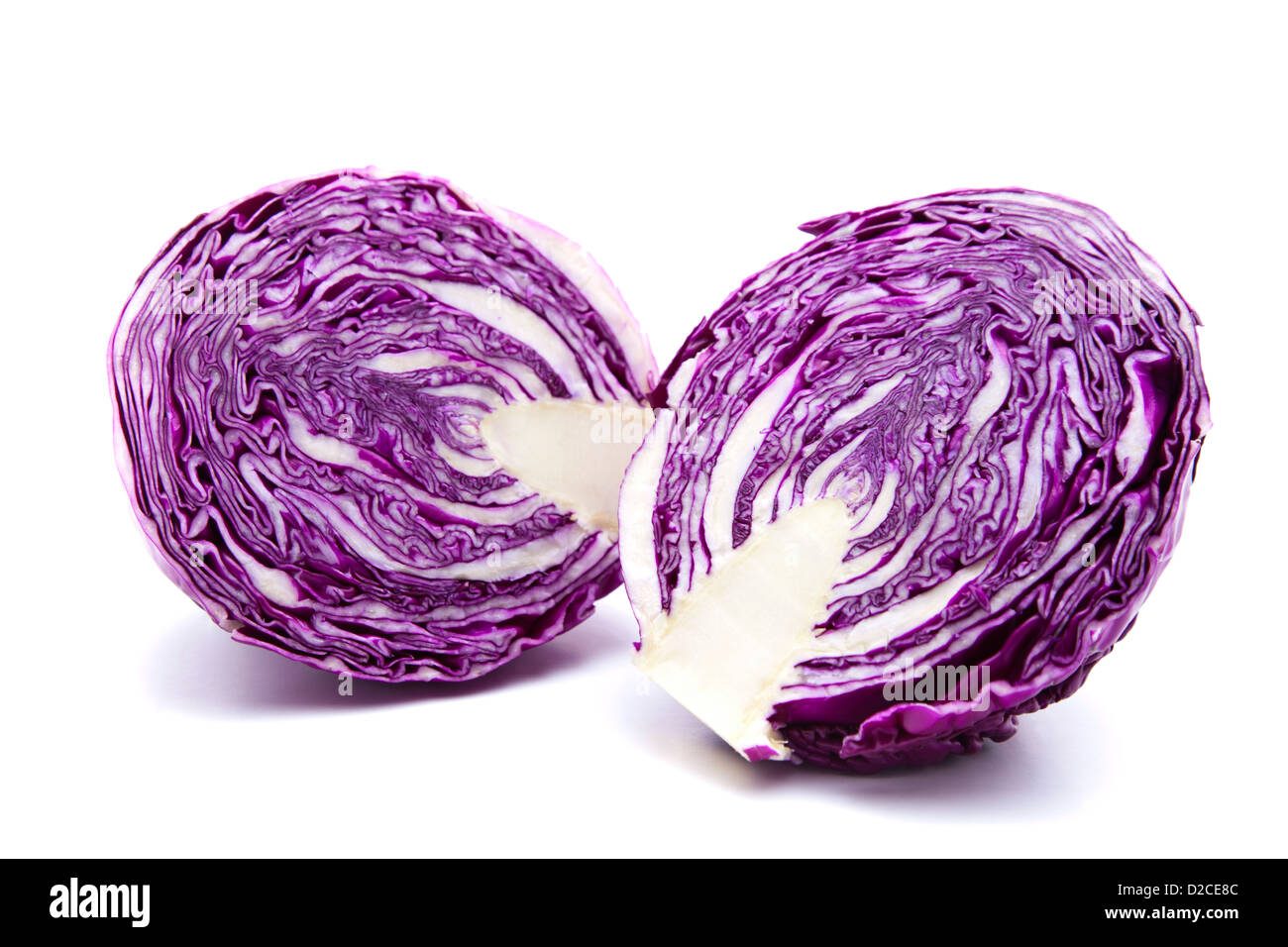 Red cabbage on white background Stock Photo - Alamy