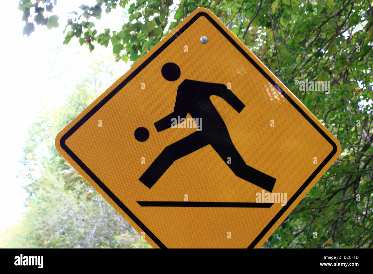 Yellow road sign warning drivers hi-res stock photography and images ...