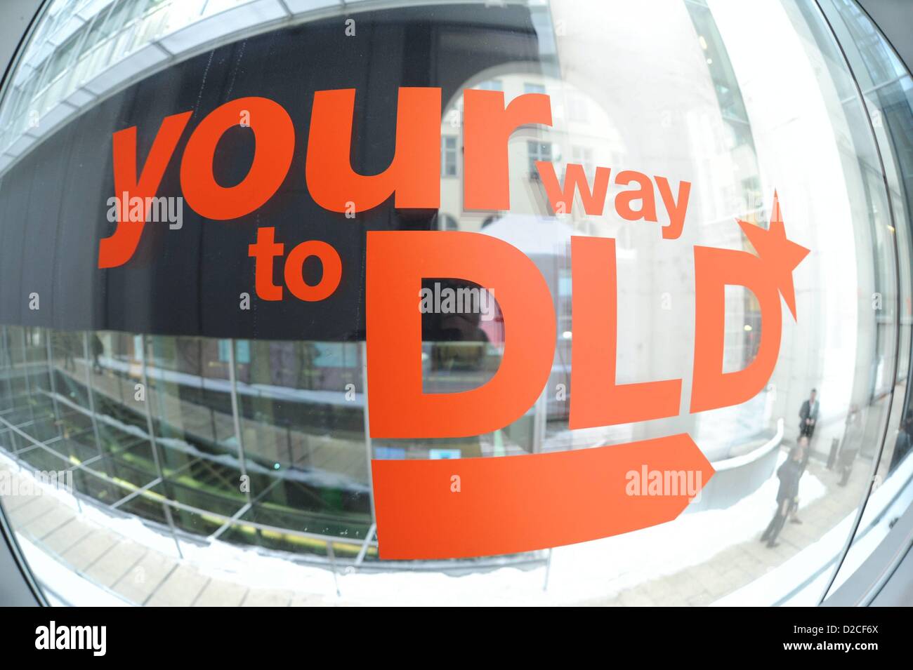 The logo of the Digital Life Design (DLD) Conference is seen in Munich ...