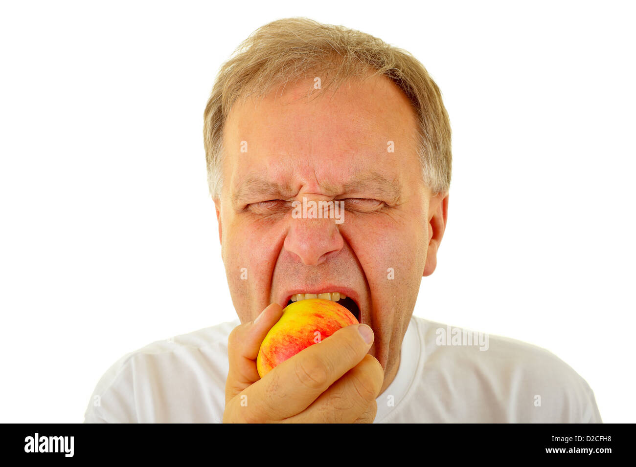 Man eating an apple Stock Photo - Alamy
