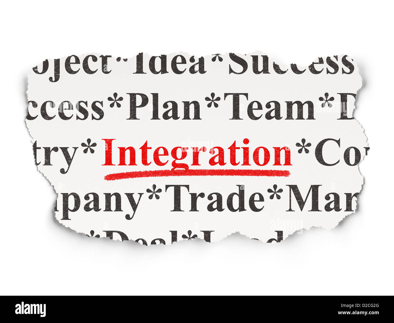 Torn newspaper with words integration on background, 3d render Stock ...