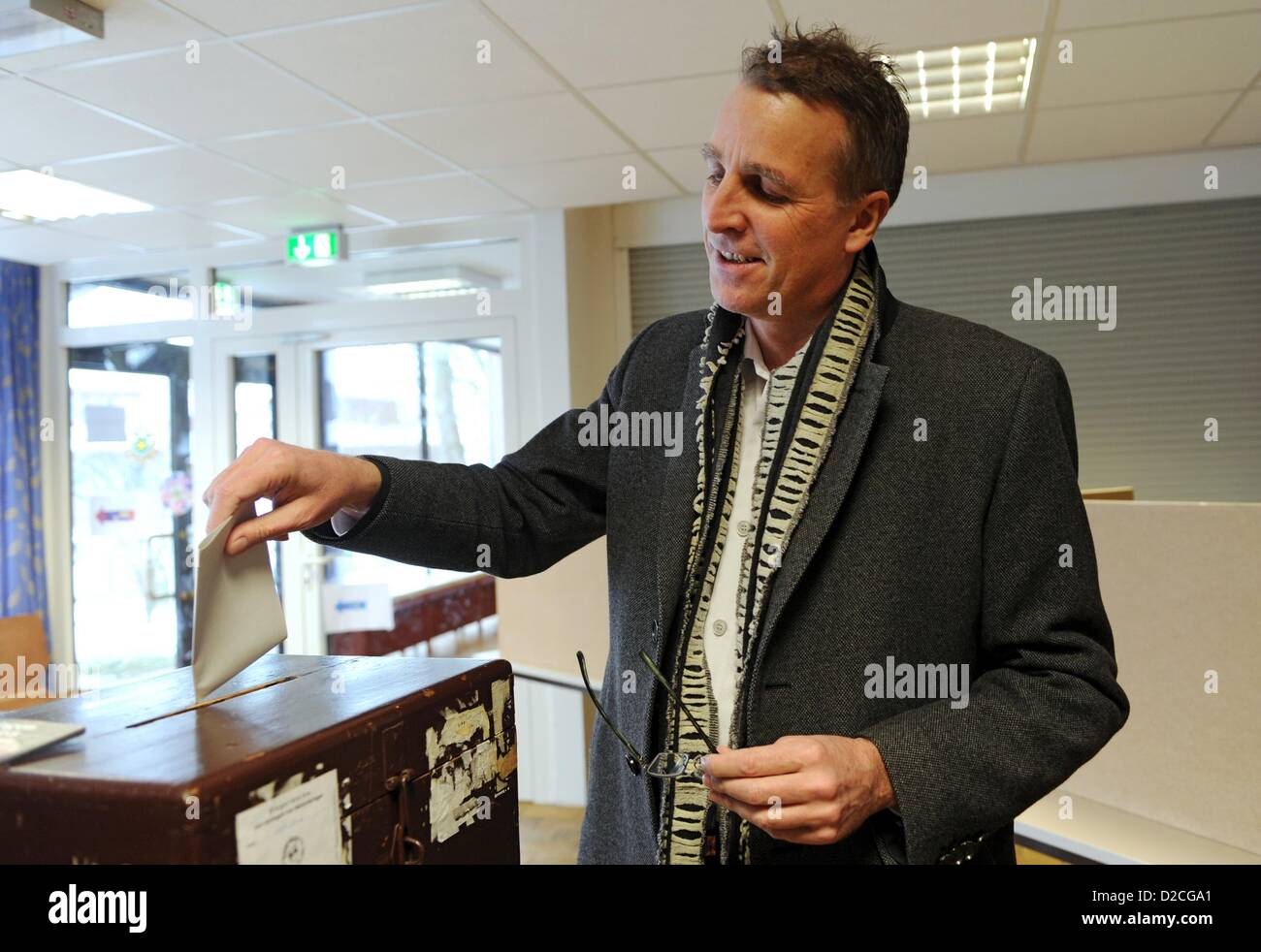 Stefan Wenzel of the German party The Greens casts his ballot for the ...