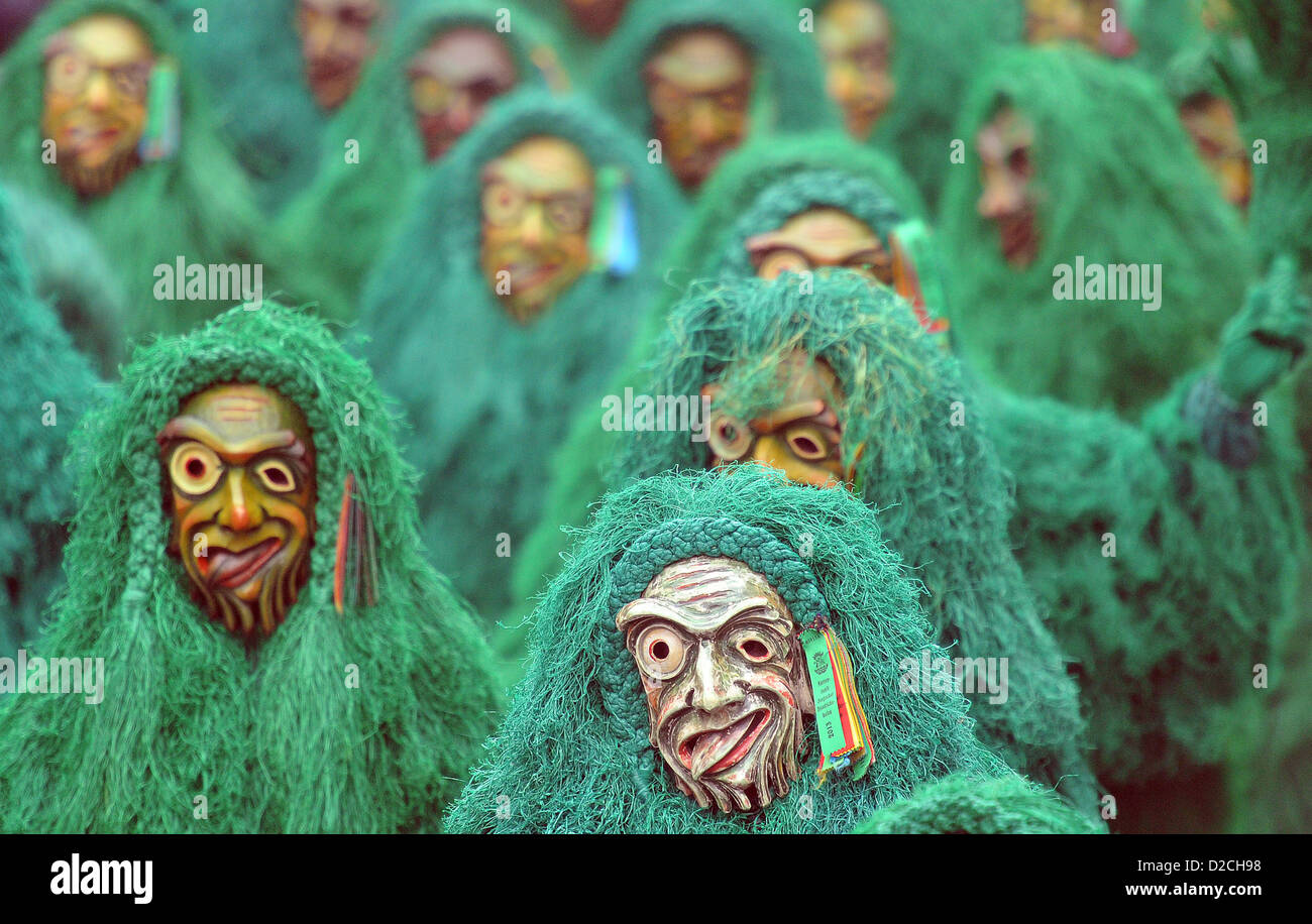 Winter fools march during a traditional processesion known as ...