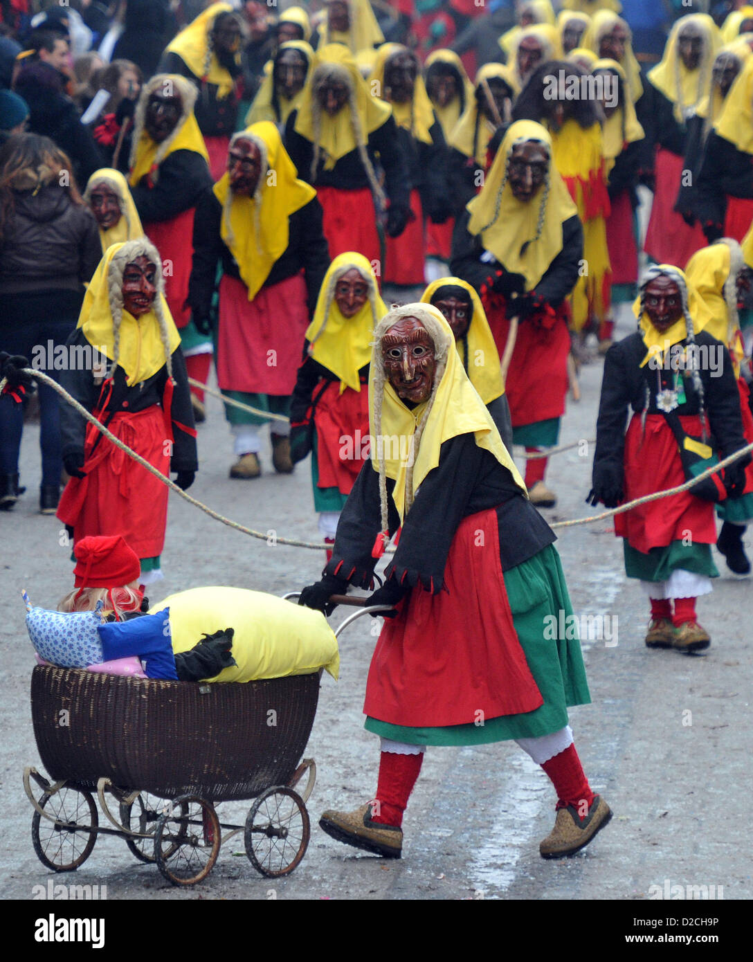 Winter fools march during a traditional processesion, also known as ...